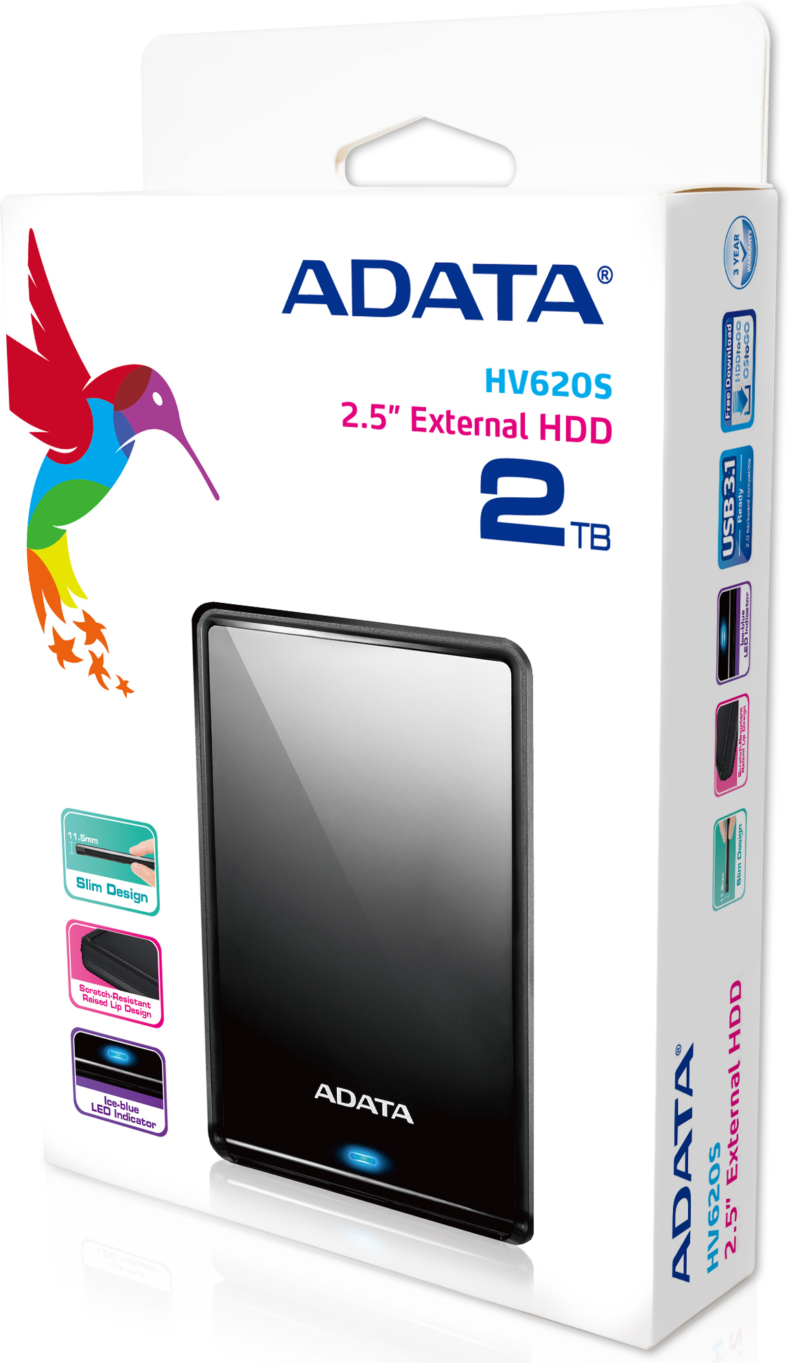 Портативен външен диск ADATA HV620S 2TB Black