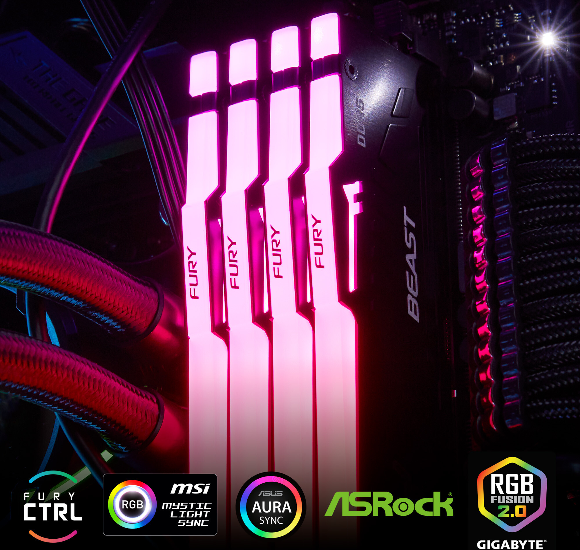 RAM Kingston FURY Beast RGB 32GB (2x16GB) DDR5-6000 EXPO
