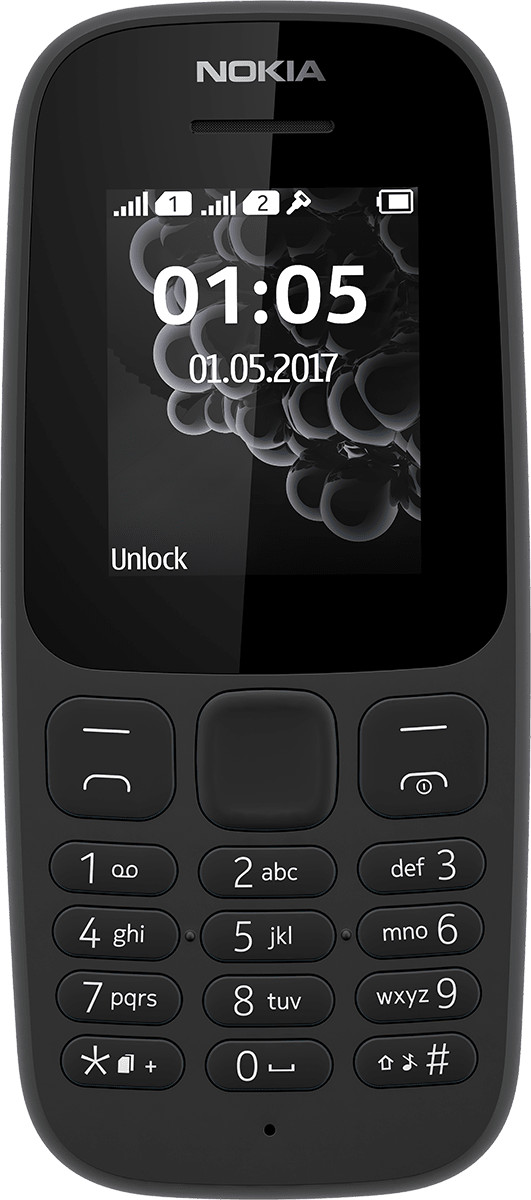 Телефон Nokia 105 TA-1010 (2017), черен