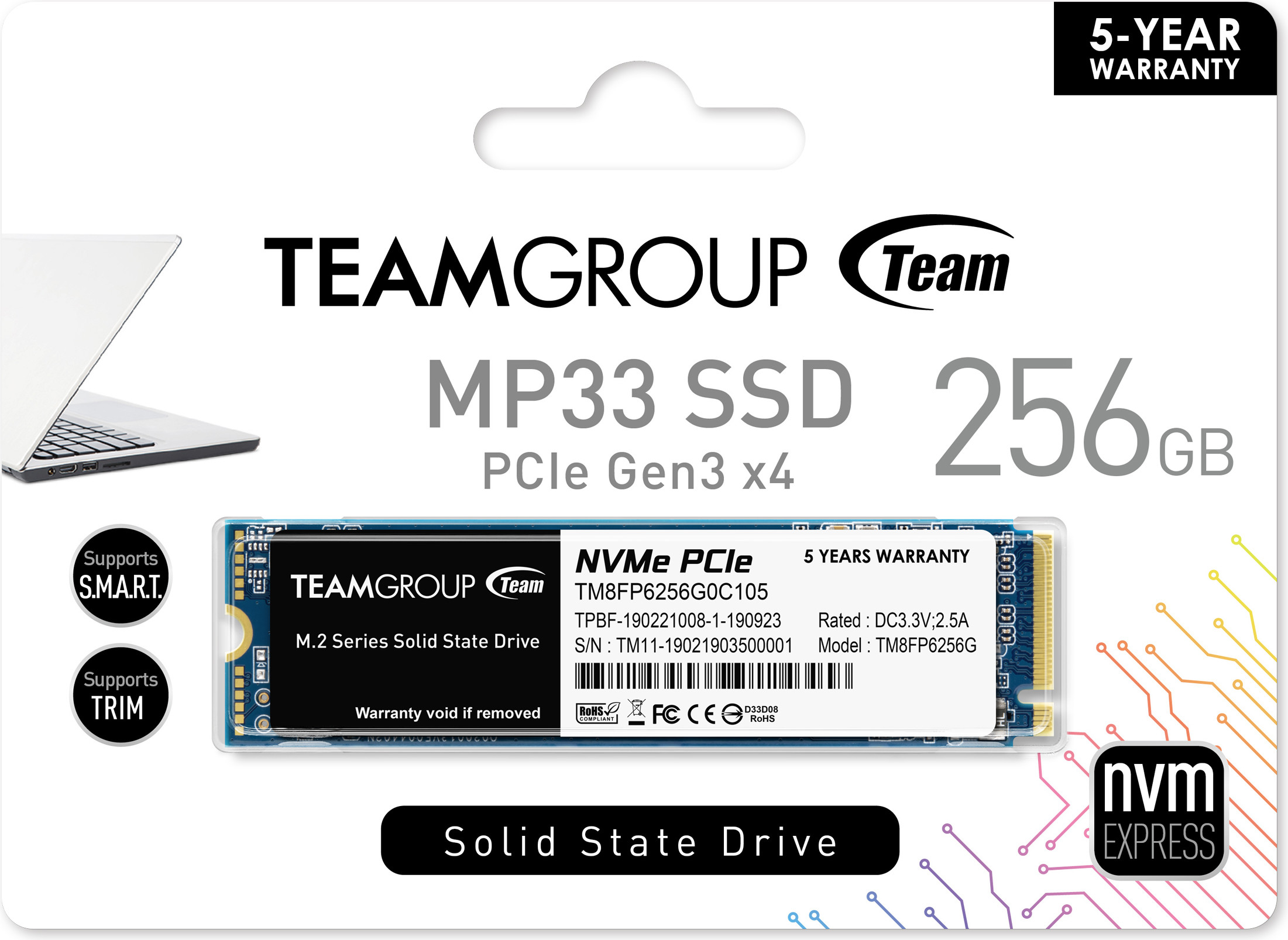 SSD TEAMGROUP MP33 M.2 PCIe 256GB