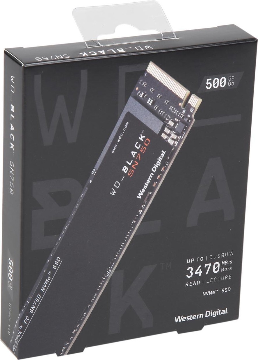 SSD WD BLACK SN750 500GB NVMe - WDS500G3X0C