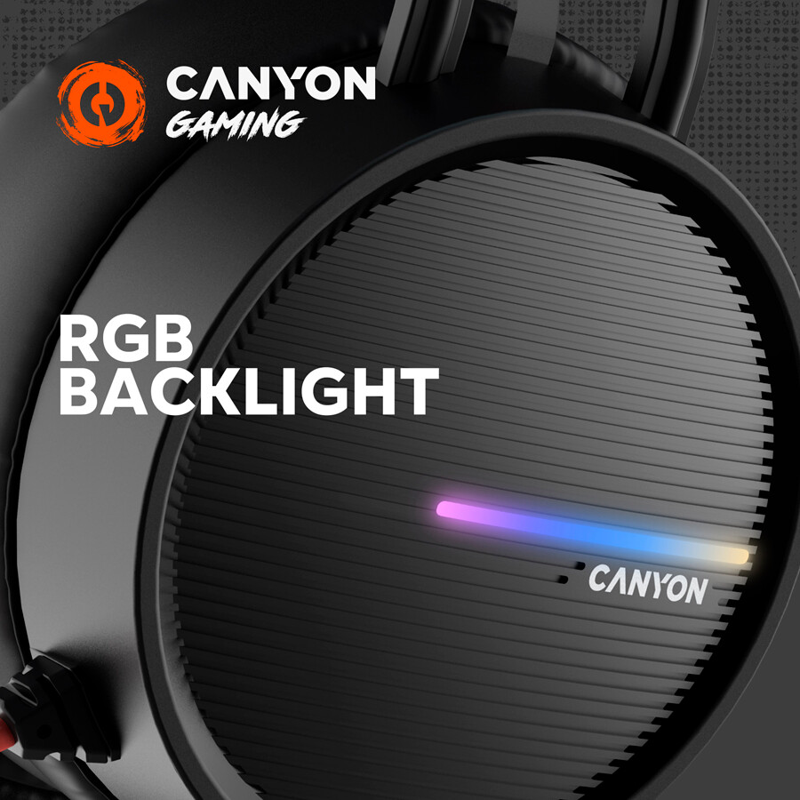 CANYON Gaming headset 3.5mm jack plus USB connector for LED backlight ...