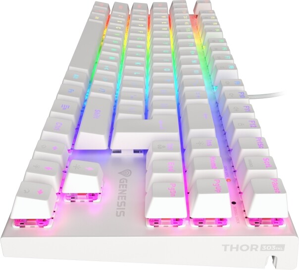Клавиатура Genesis Gaming Keyboard Thor 303 TKL White RGB Backlight US ...